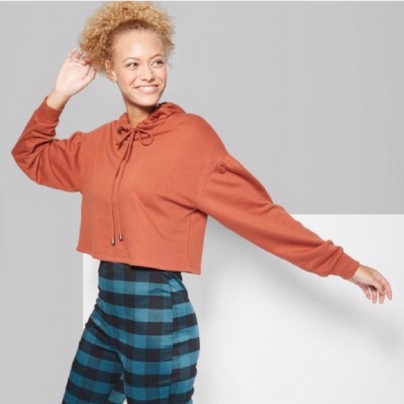 Target | Tops | Nwt Target Wild Fable Rust Orange Crop Sweatshirt ...